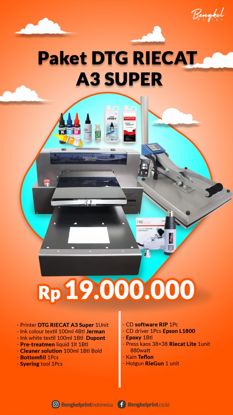 Daftar Harga Paket Printer DTG RIECAT Versi Terbaru 2020 | Bengkel ...