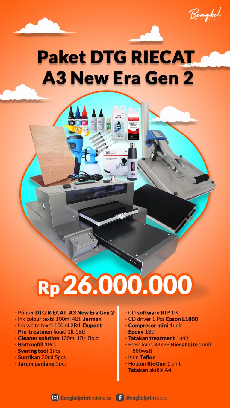 Daftar Harga Paket Printer DTG RIECAT Versi Terbaru 2020 | Bengkel ...