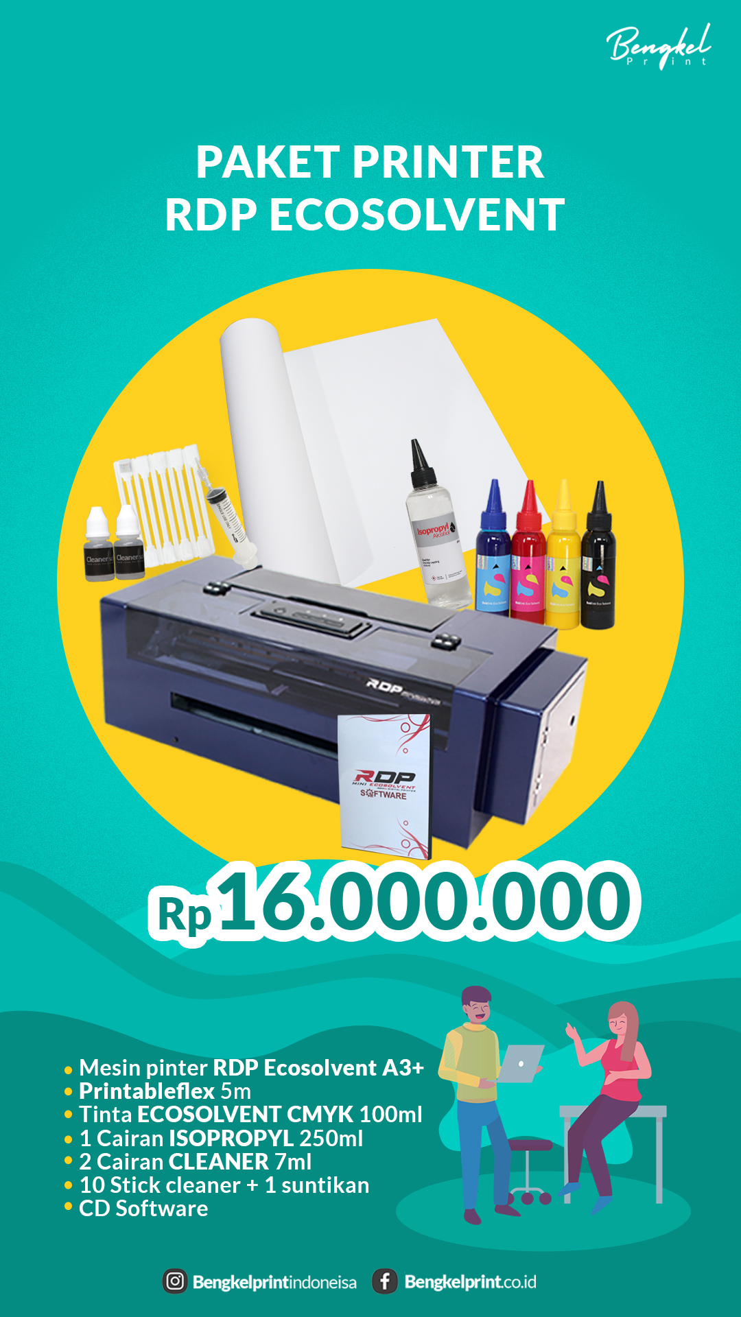Beli Printer RDP Ecosolvent A3 GRATIS Ongkir 1 JUTA | Bengkel Print ...